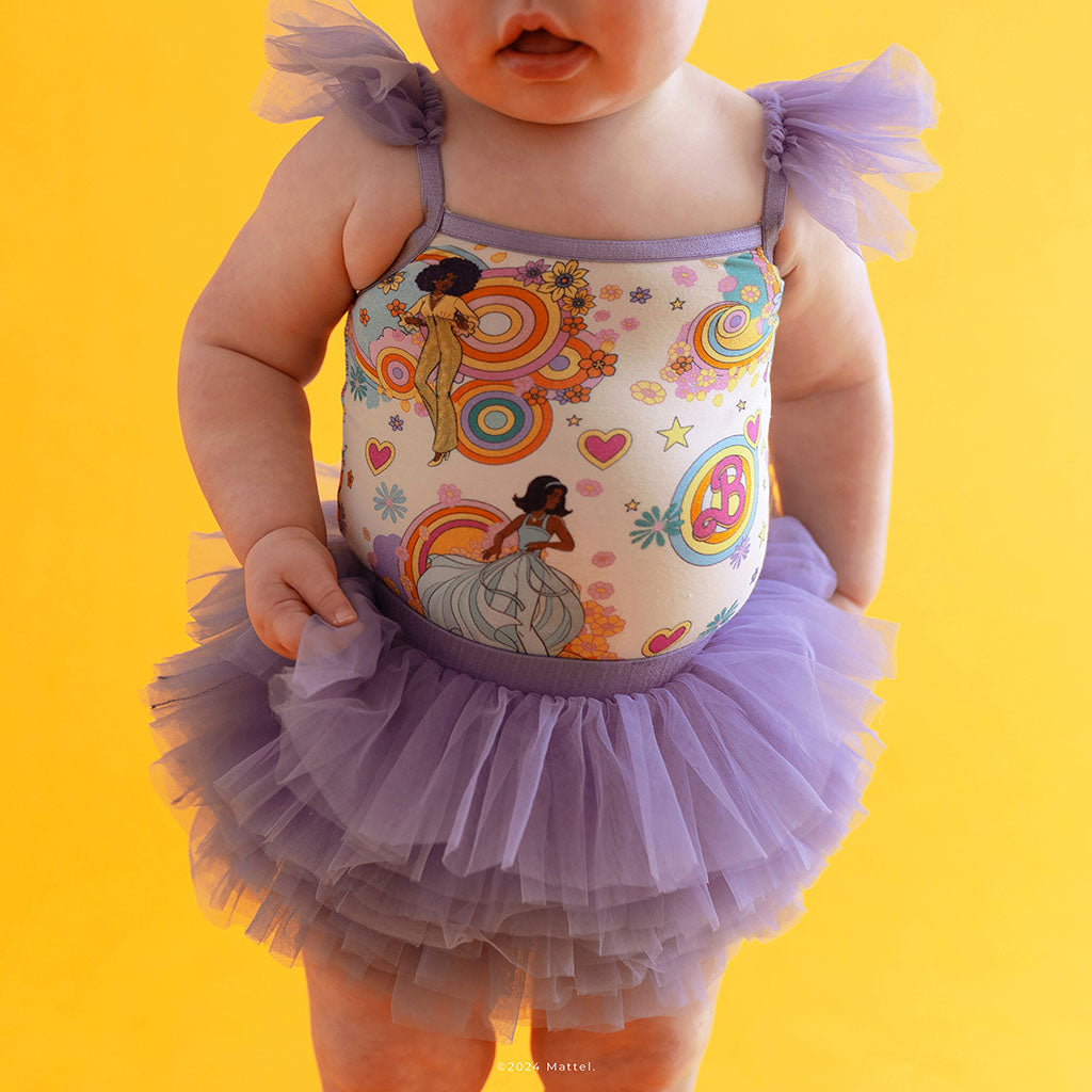 White Spaghetti Strap Baby Bodysuit | Groovy Barbie™ and Friends