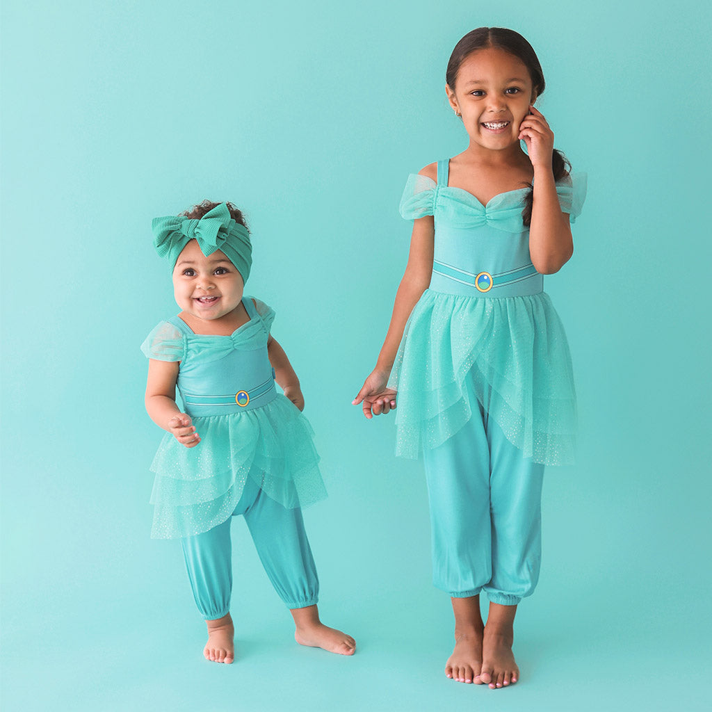 Disney Princess Blue Sleeveless Girl Tulle Jumpsuit | Jasmine