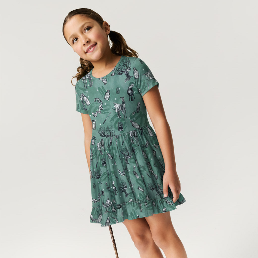 Harry Potter Gray Girl Twirl Dress | Slytherin House