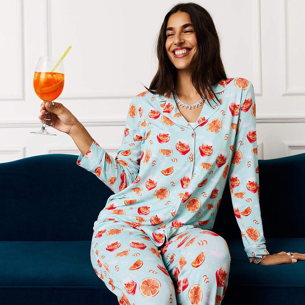 Cocktail Orange Luxe Womens Pajamas | Posh Spritz