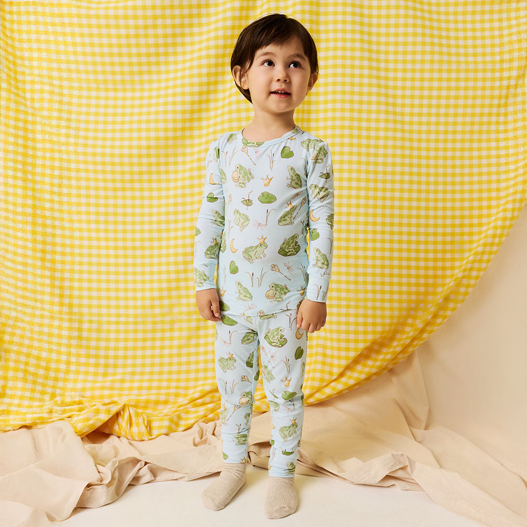 Frog Green Long Sleeve Louis Classic Pajama Set | Posh Peanut®